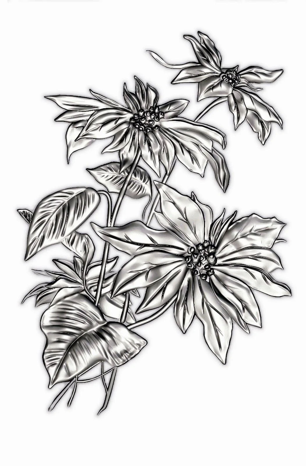Sizzix MINI 3D Kohokuviointitasku Mini Poinsettia 2 Askartelu